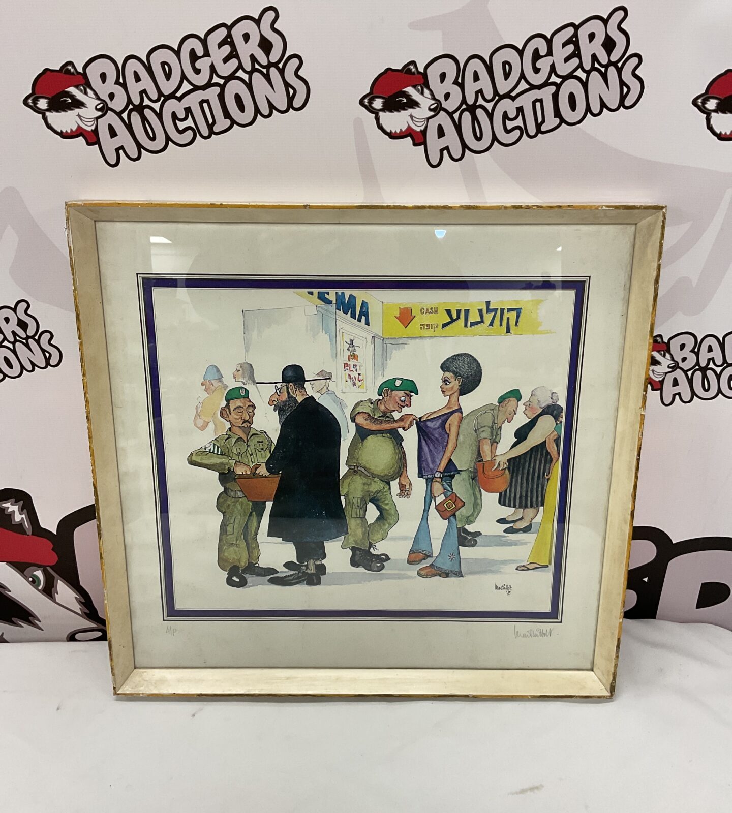 martin holt signed artisy proof print titled at the checkpoint ...