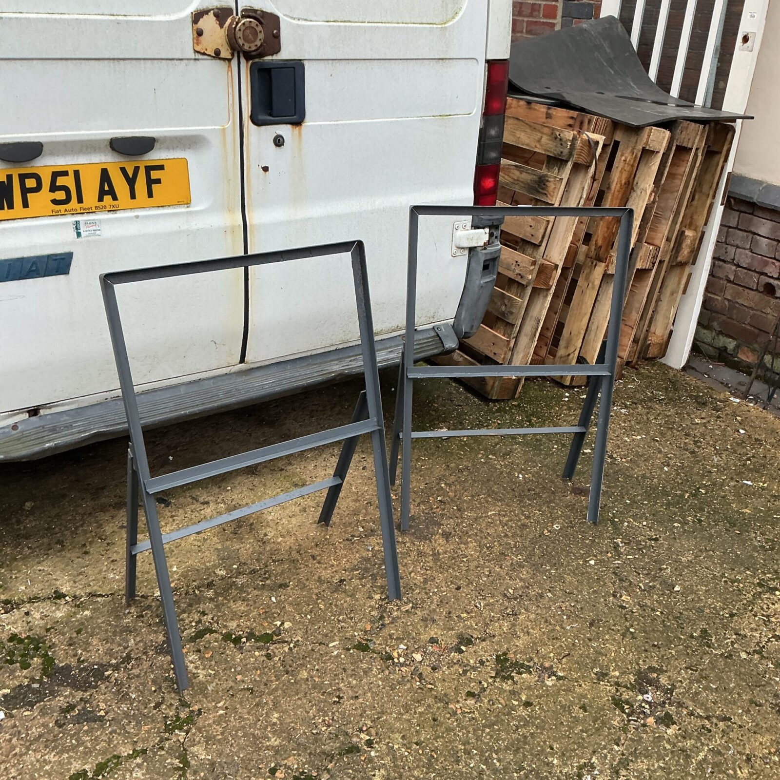 Two Metal Sign Stands – Badgers Auctions