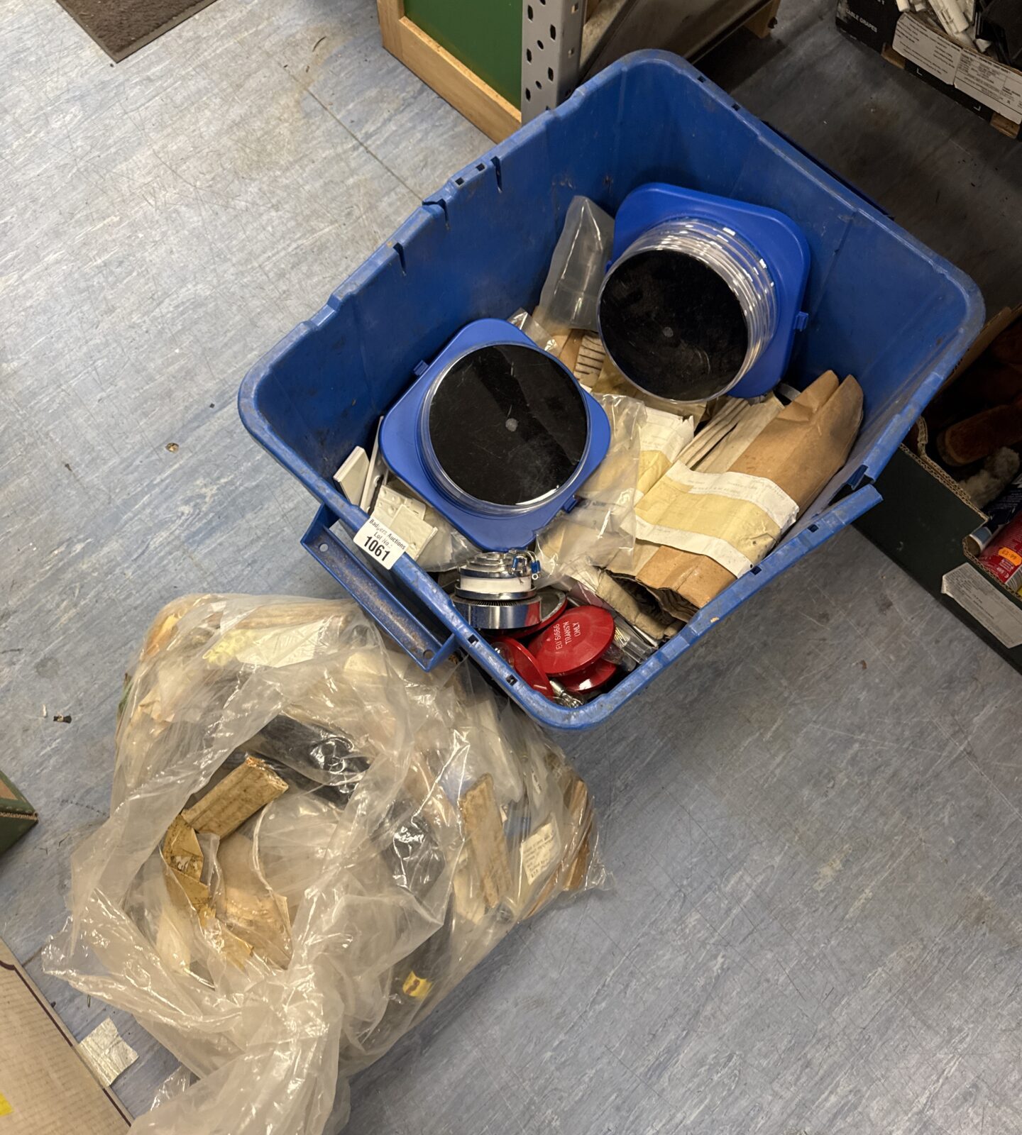 Box & bag of mixed electrical items in new old stock military ...