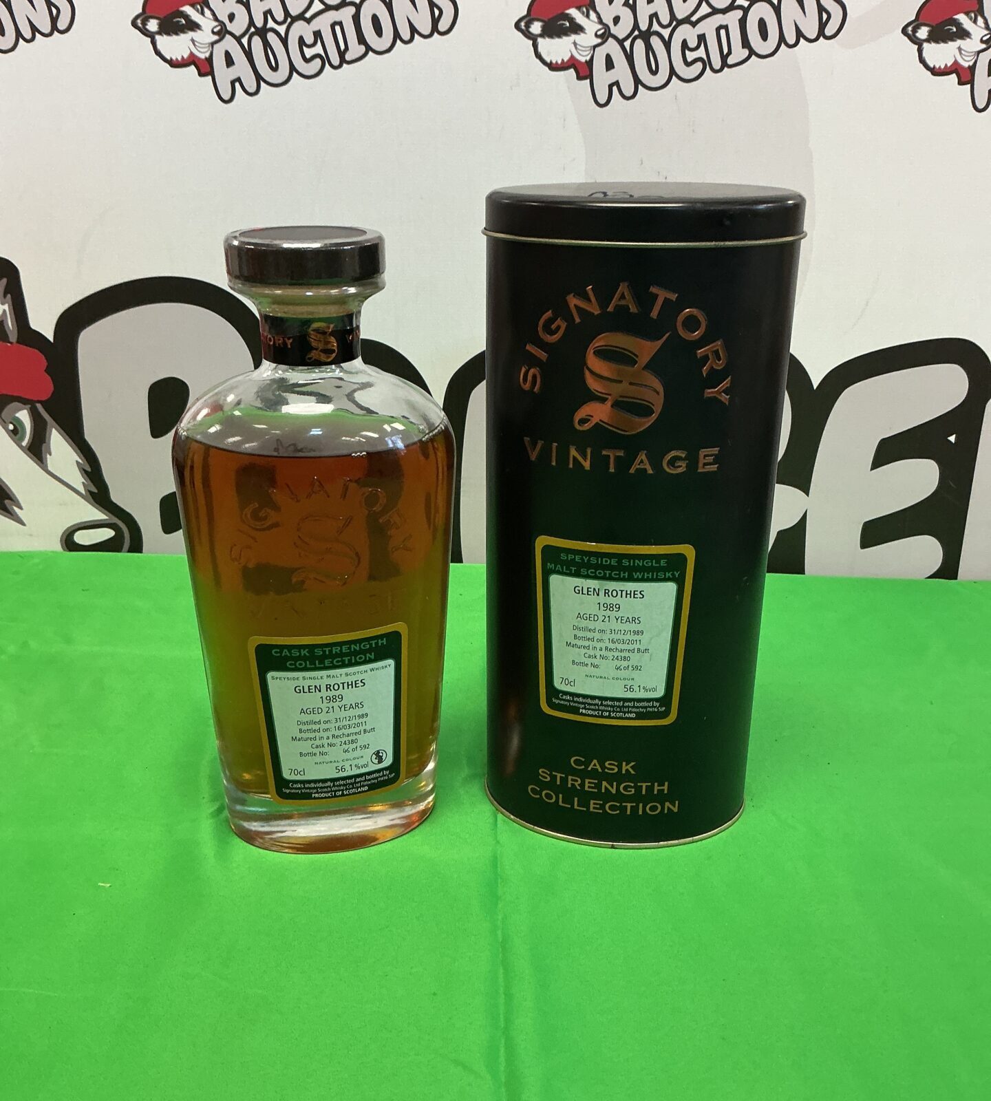 Speyside Glen Rothes Cask Strength Single Malt Whisky Signatory Vintage ...