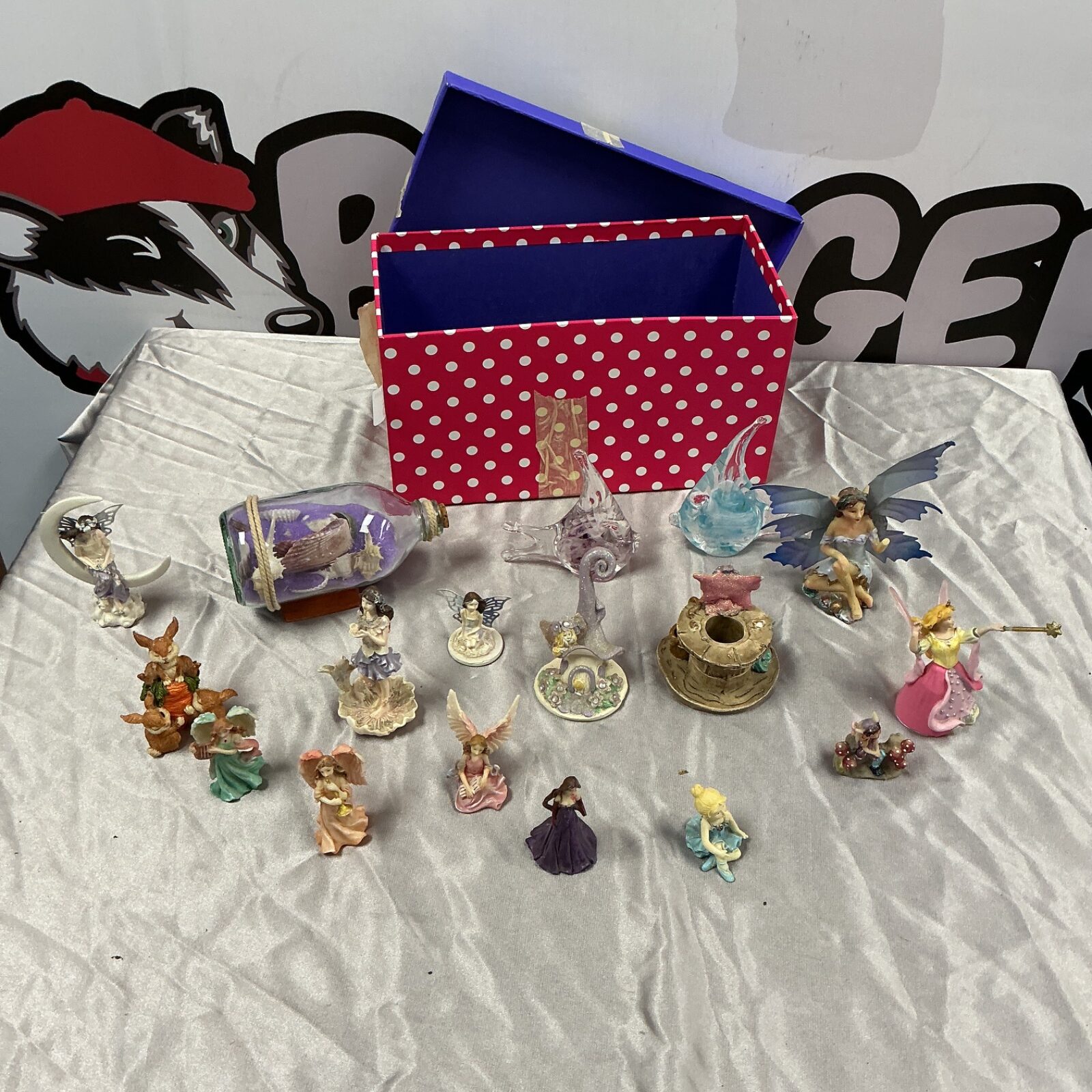Selection of Fairy Figures with Glass Fish – Badgers Auctions