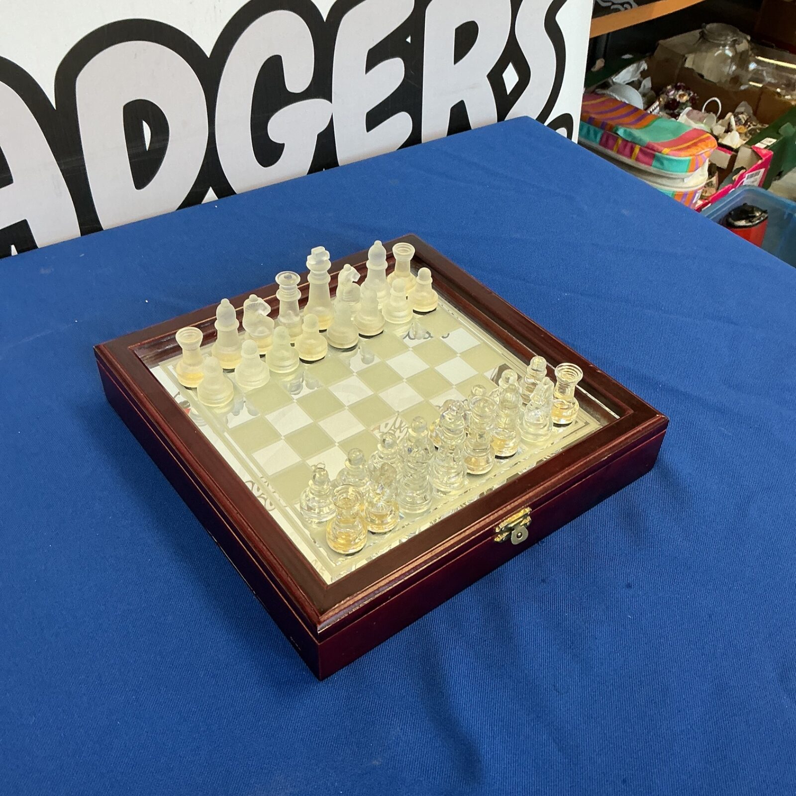 Glass Chess Set with Mirrored Chess Board – Badgers Auctions