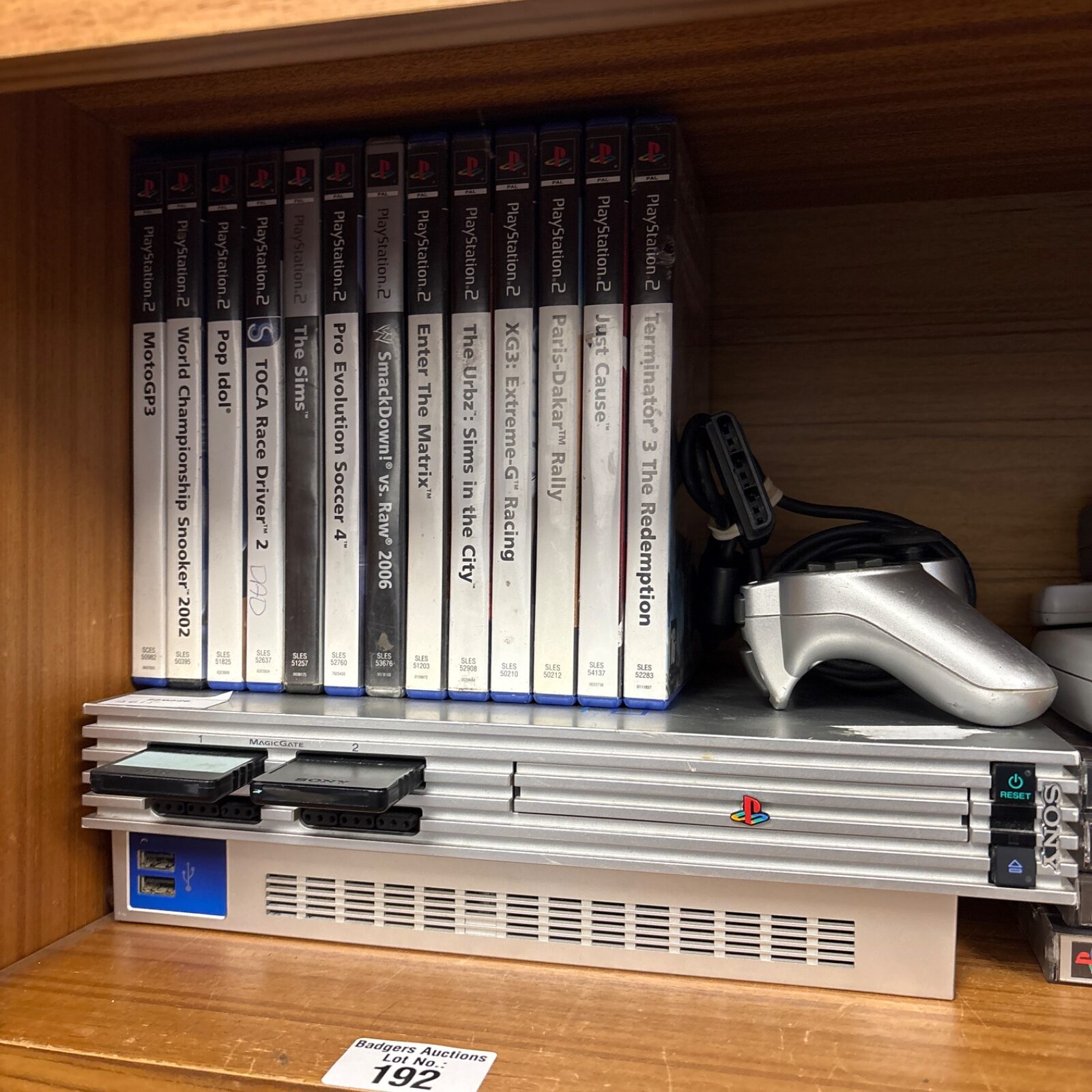 Sony PlayStation two silver console with games and controller – Badgers ...