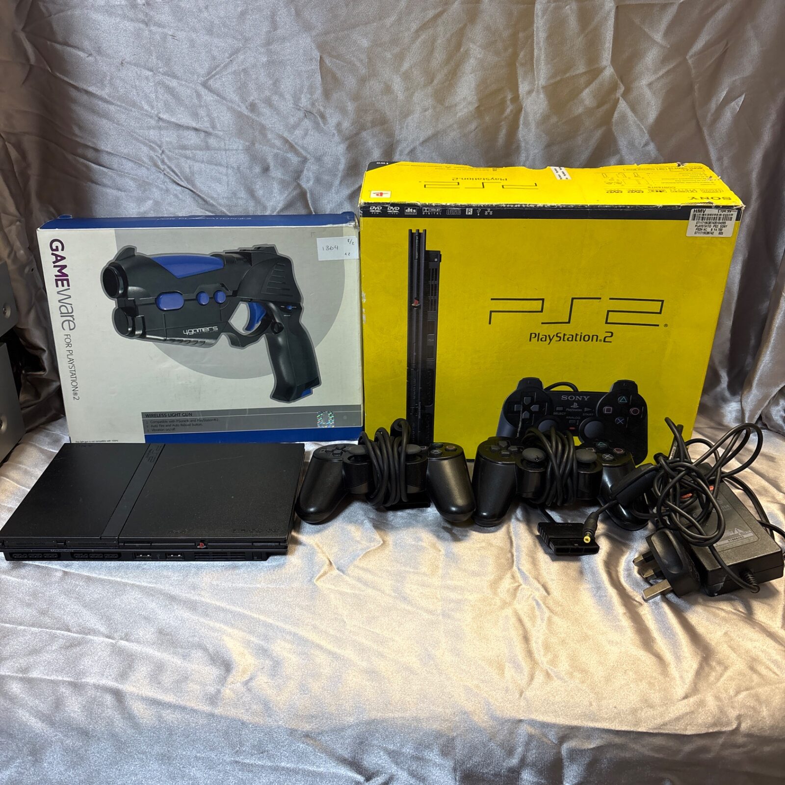 Sony PlayStation two slim boxed with game wear wireless light gun ...